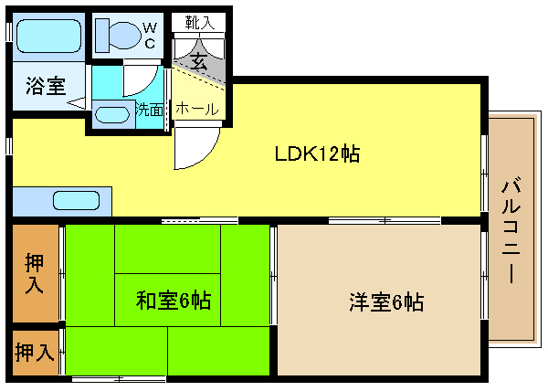 姫路市網干区北新在家 山電網干駅 徒歩約9分 2LDK ディアス北新在家 B101の賃貸物件詳細 | 姫路市網干の賃貸なら、お部屋探しの窓口賃貸館網干店